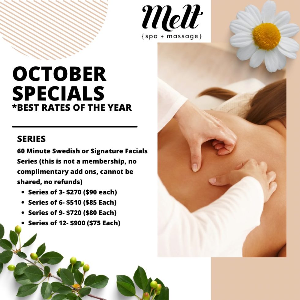 October Specials - Melt Spa and Massage